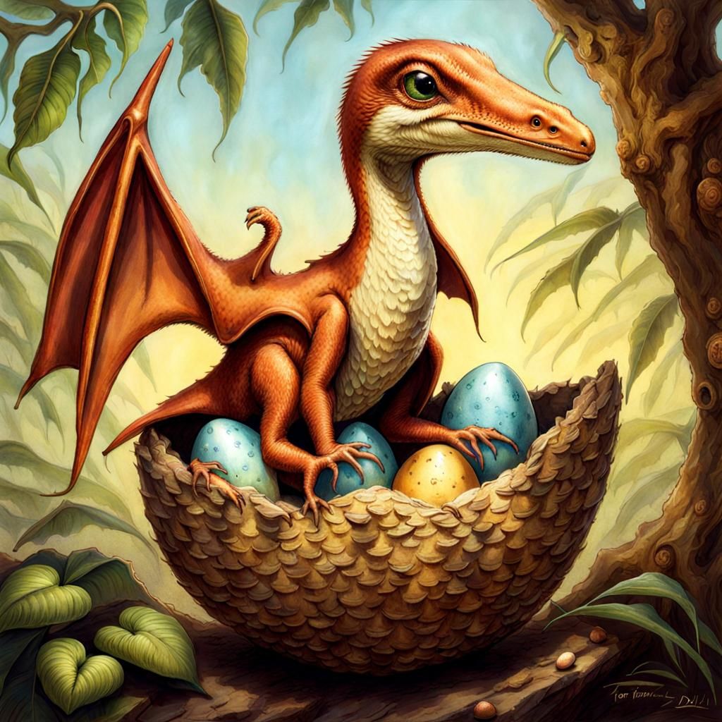 Baby Pterodactyl - AI Generated Artwork - NightCafe Creator