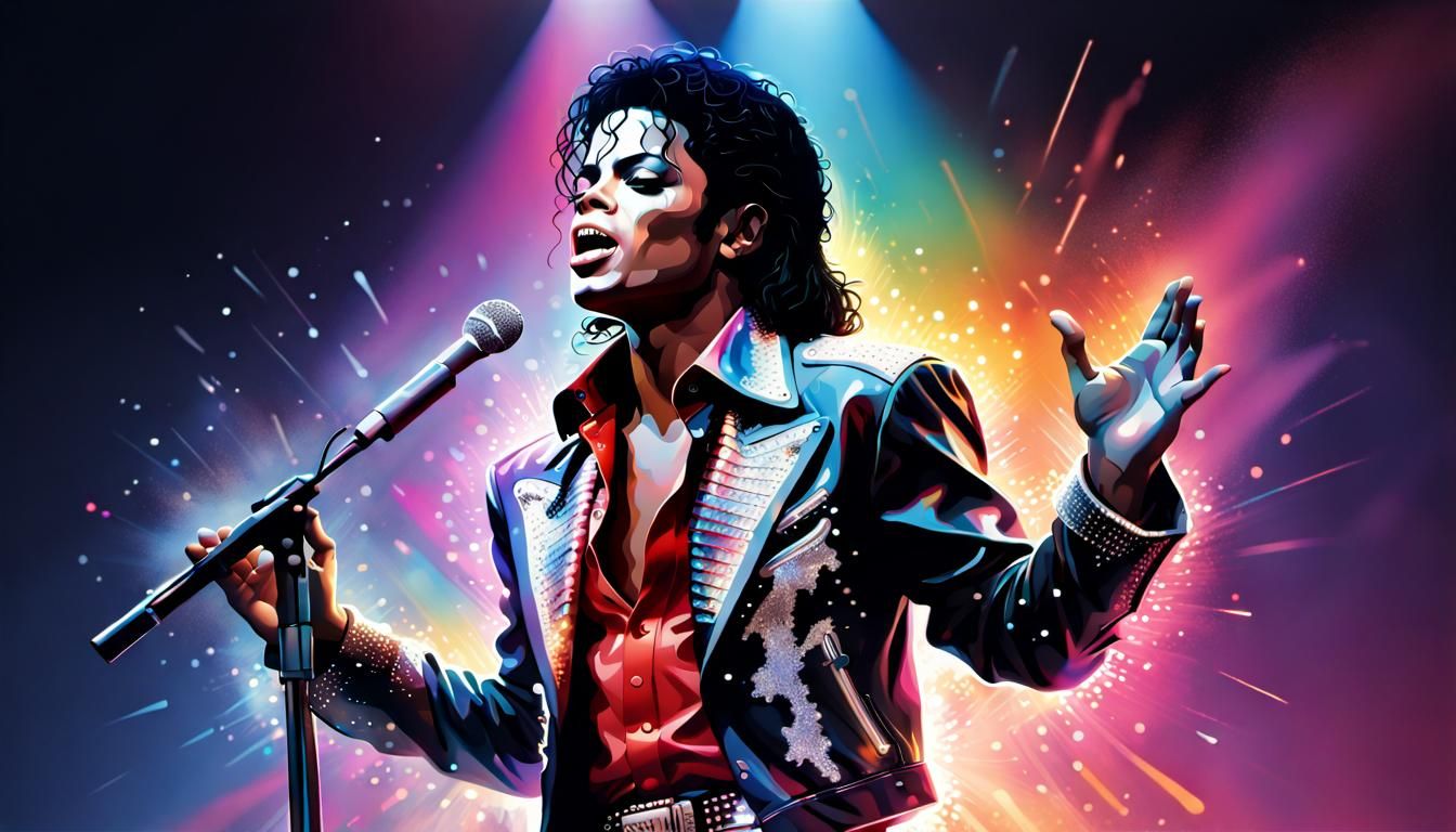 Michael Jackson Singing - AI Generated Artwork - NightCafe Creator