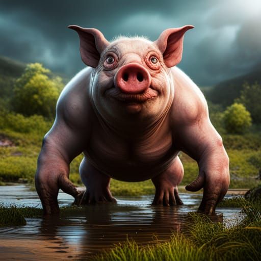 An Ugly Pig - AI Generated Artwork - NightCafe Creator