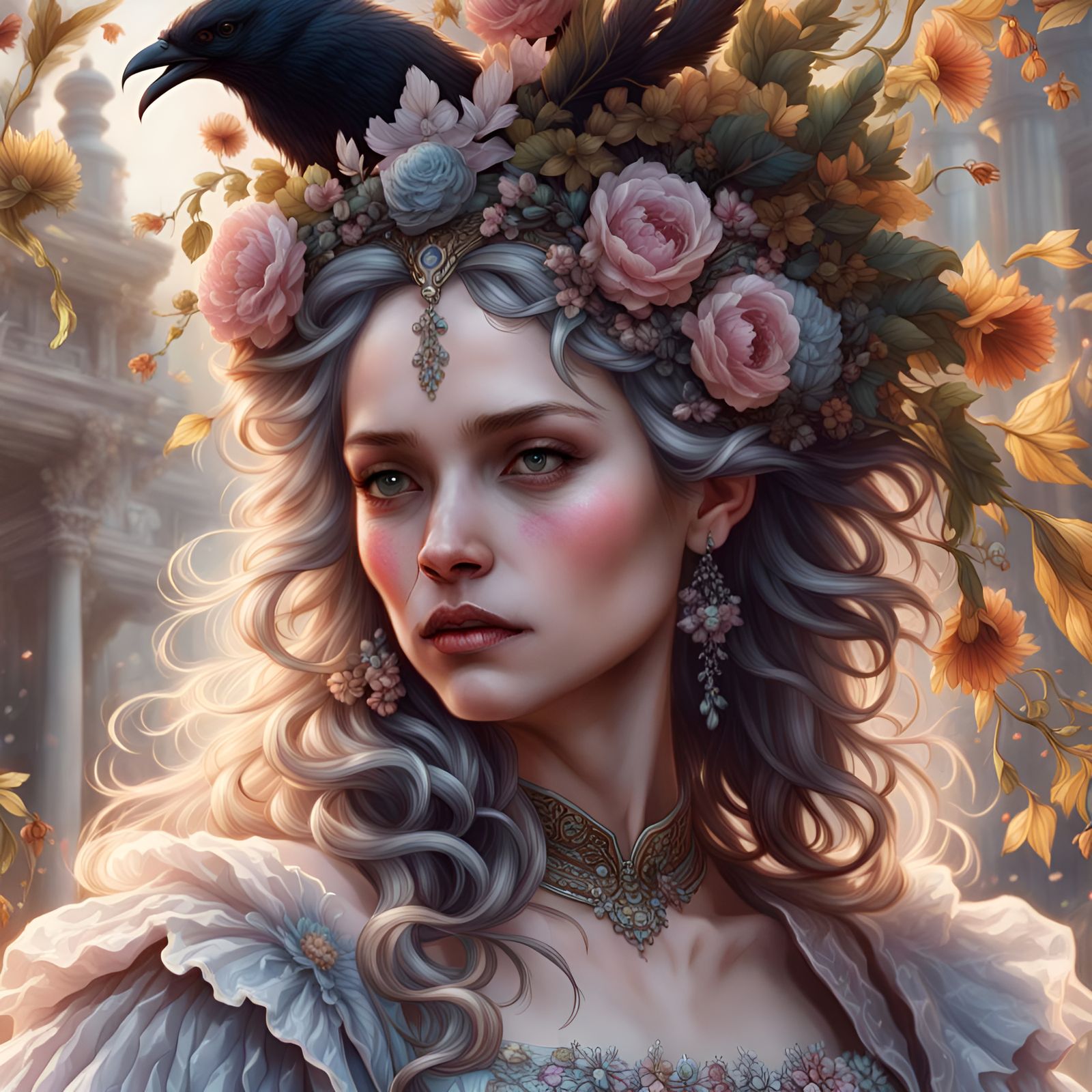 VINTAGE CROW QUEEN 7 - AI Generated Artwork - NightCafe Creator