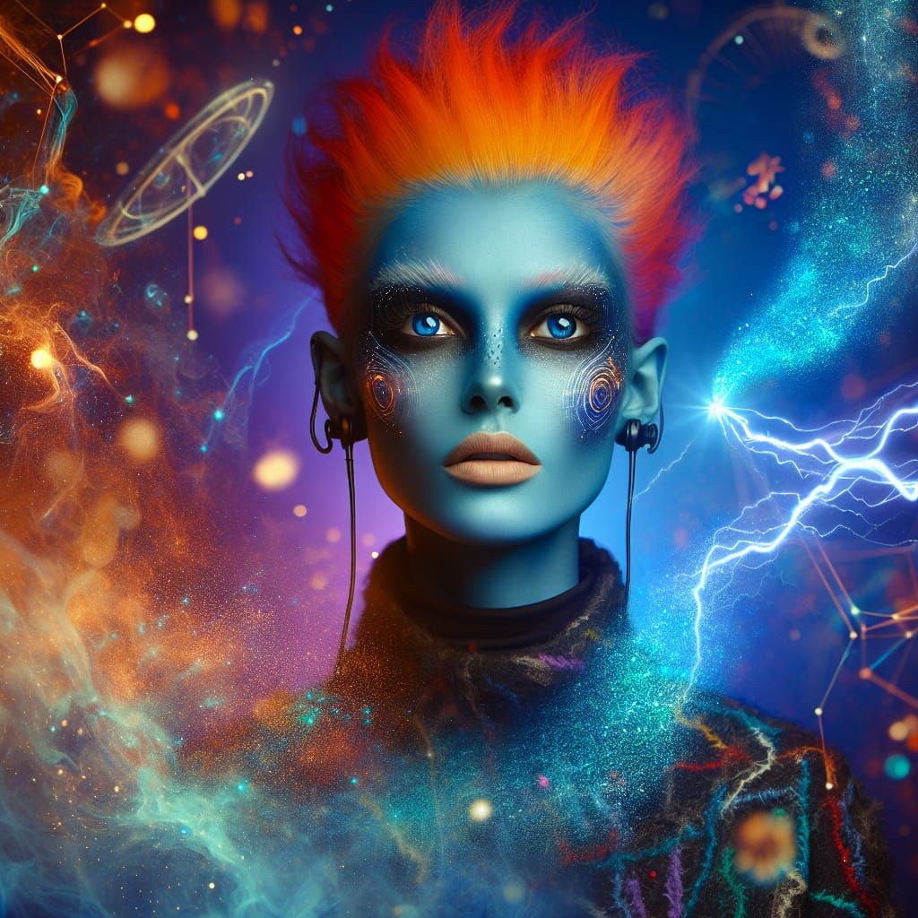 Punk alien girl - AI Generated Artwork - NightCafe Creator