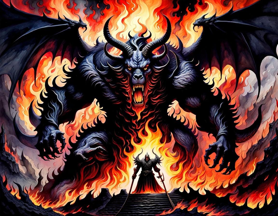 Demon in hellfire! - AI Generated Artwork - NightCafe Creator