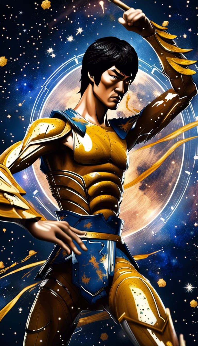 Bruce Lee Sagittarius armor - AI Generated Artwork - NightCafe Creator