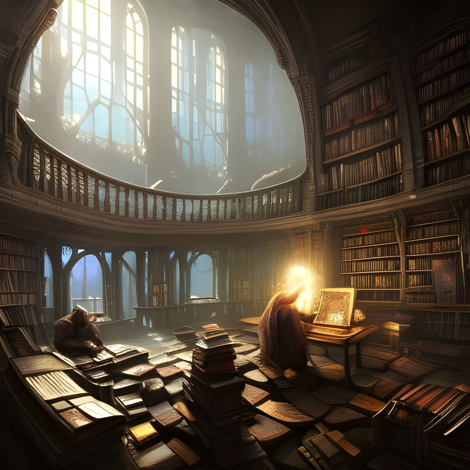 Wizard's Library - AI Generated Artwork - NightCafe Creator