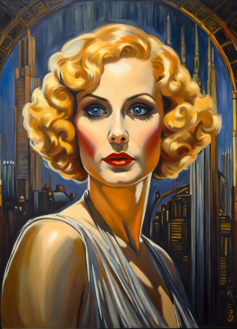 Impressionist portrait of actress Brigitte Helm's character Maria in ...