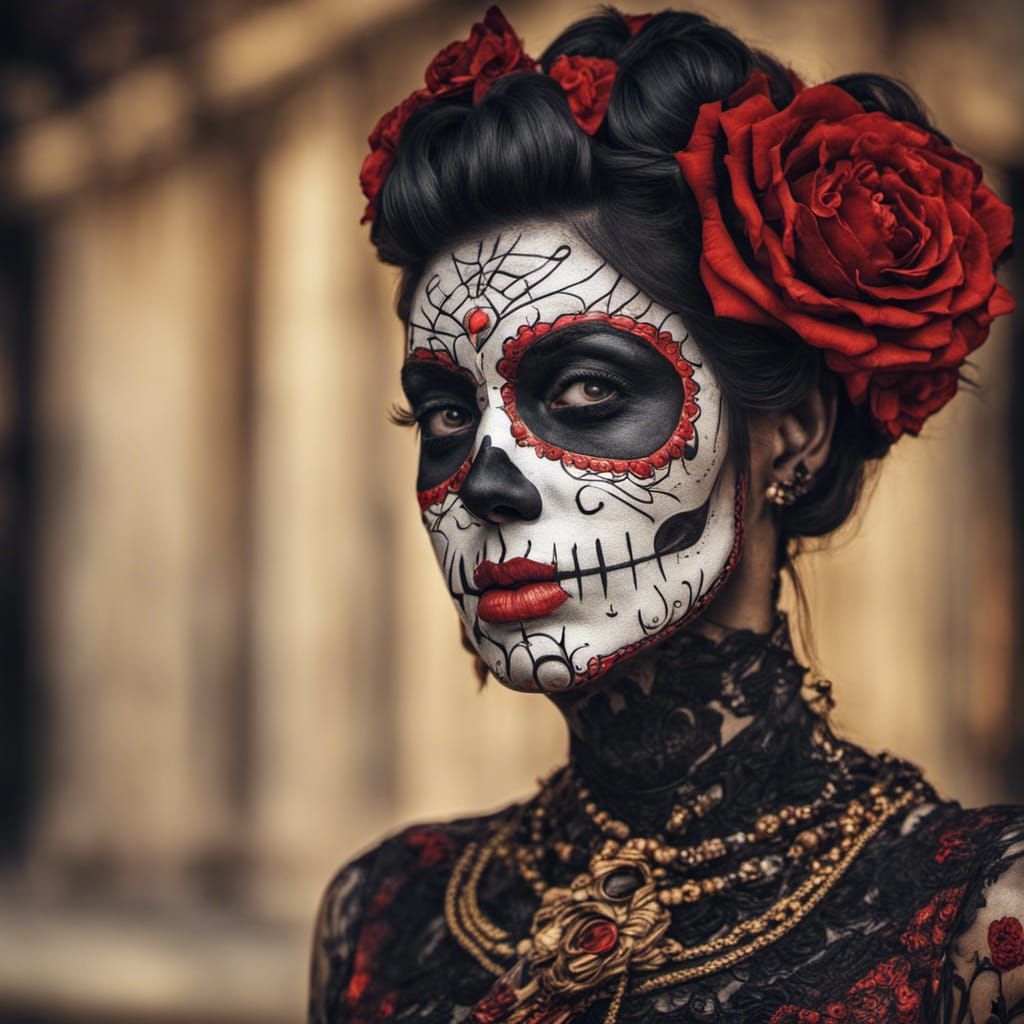 Day of the dead portrait - AI Generated Artwork - NightCafe Creator