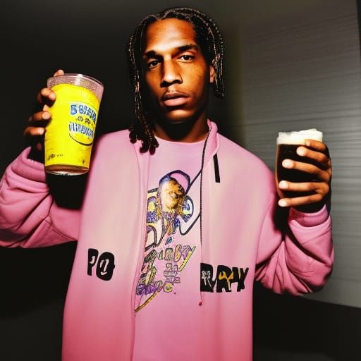 ASAP Rocky swimming in pints of lean - AI Generated Artwork - NightCafe ...