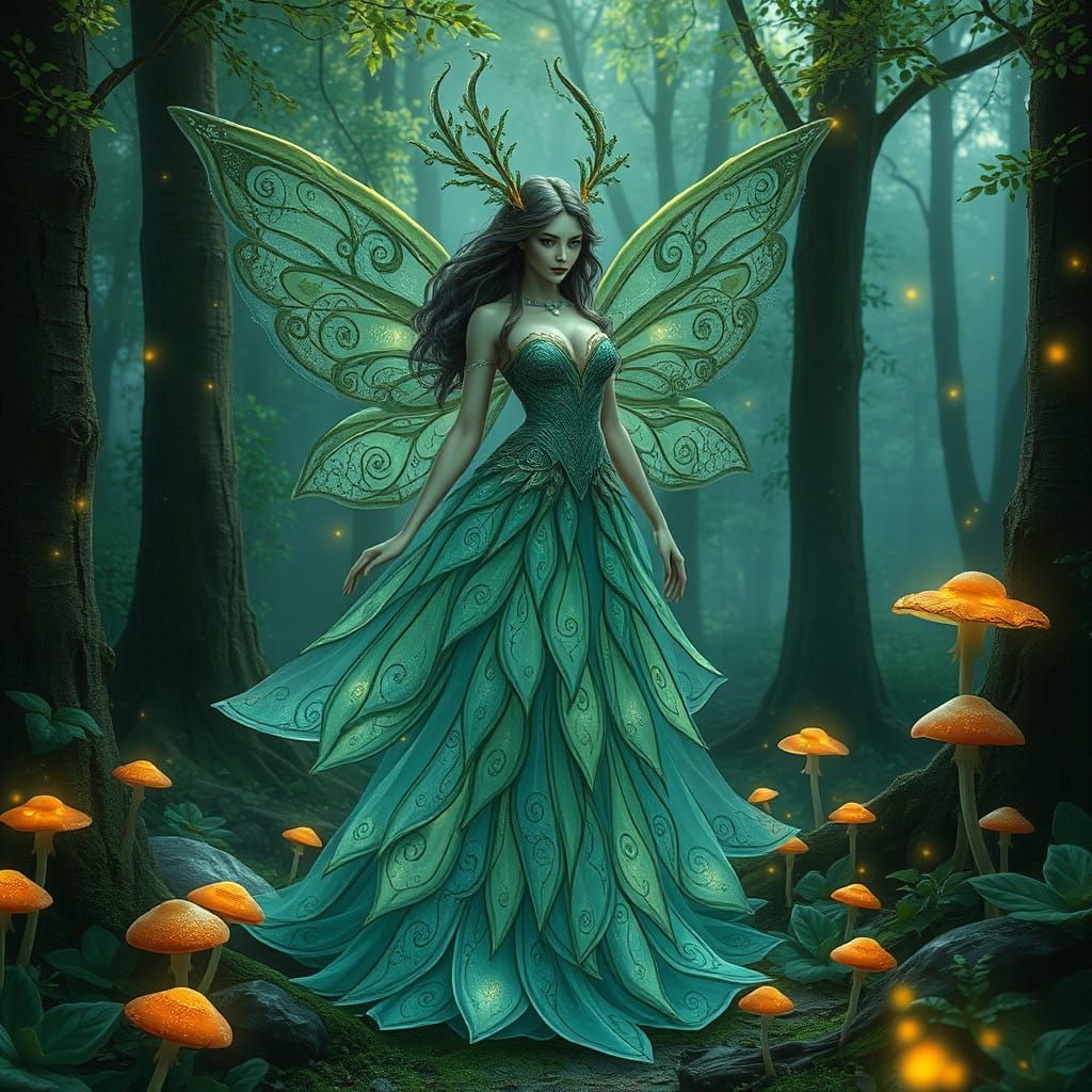 Earth Elemental fairy - Earthly Enchantress in Lush Forest R...
