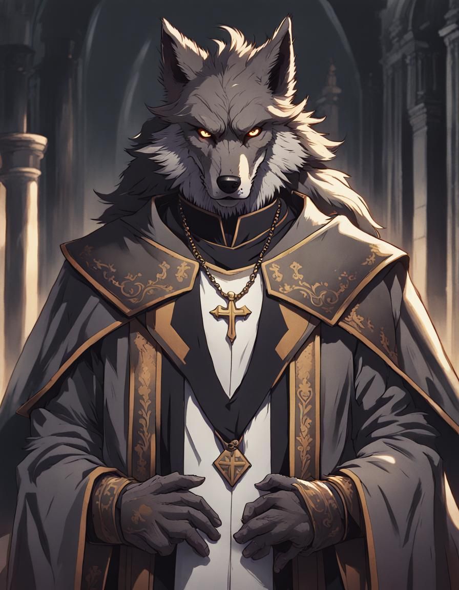 Father Kristof is ready for the Mass under the Moon - AI Generated ...