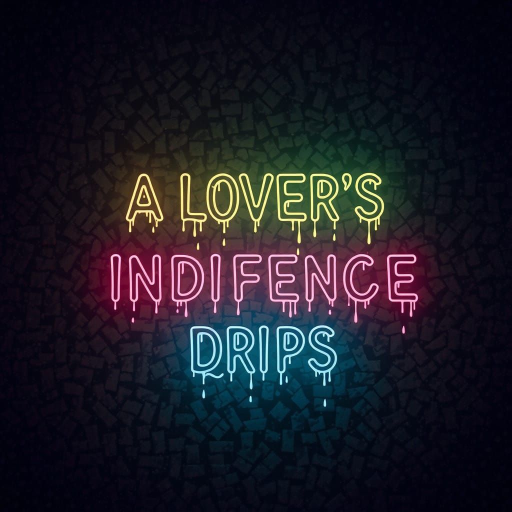 "a lover's indifference drips," - "a lover's indifference dr...