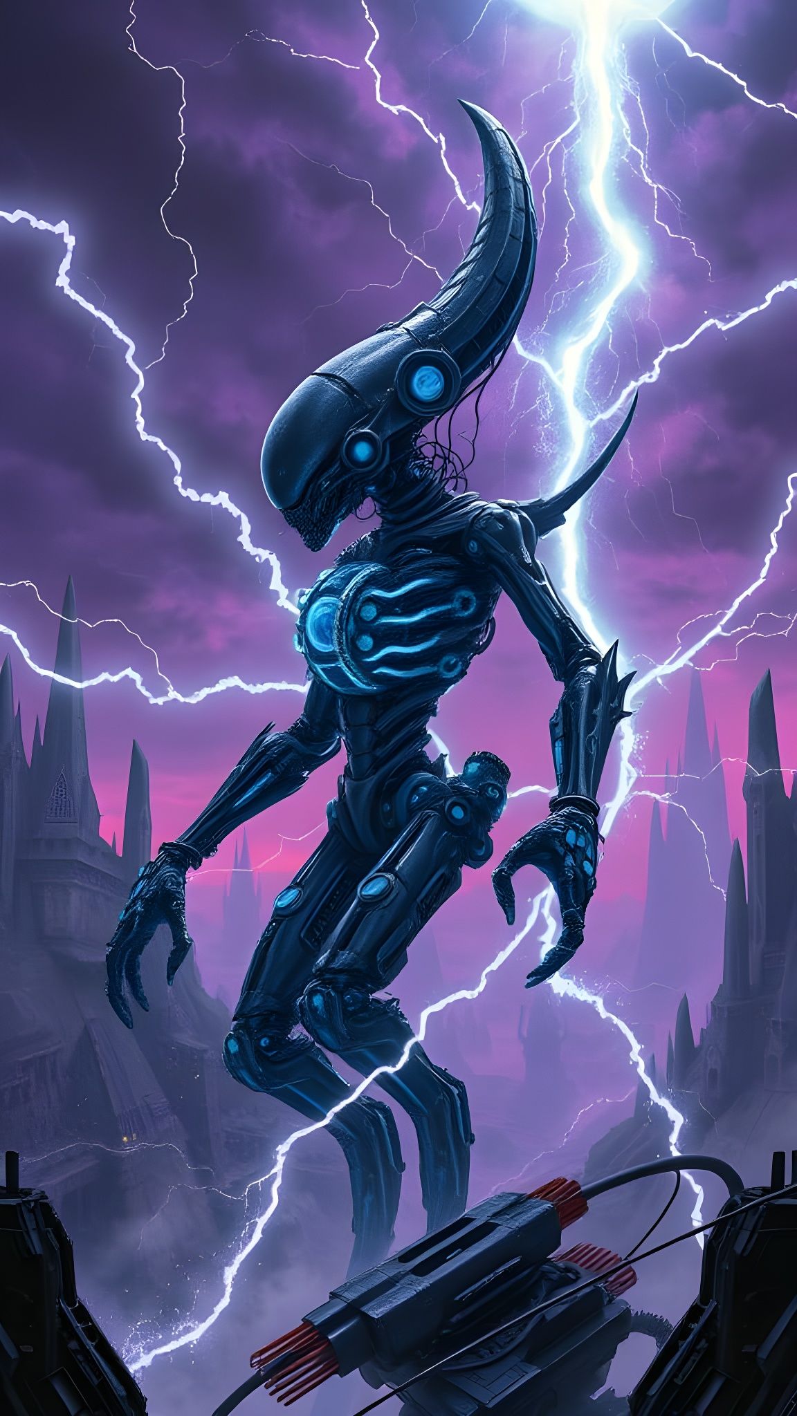 Lightning mech alien civilization - Cyberpunk Mech Civiliza...