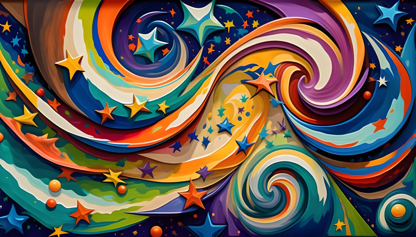 Régiones Nouveaux - Abstract Impasto Painting with Swirling ...