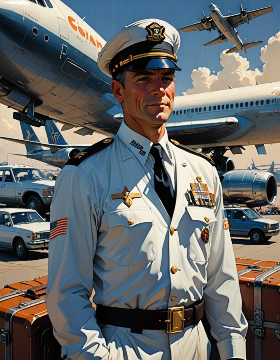 American Airline Captain in Classic Service Unifor... - AI Art