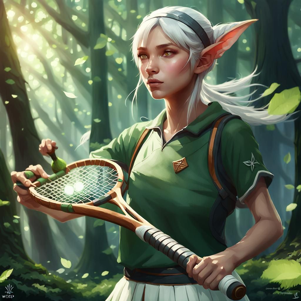 beautiful elf Tennis player - AI Generated Artwork - NightCafe Creator