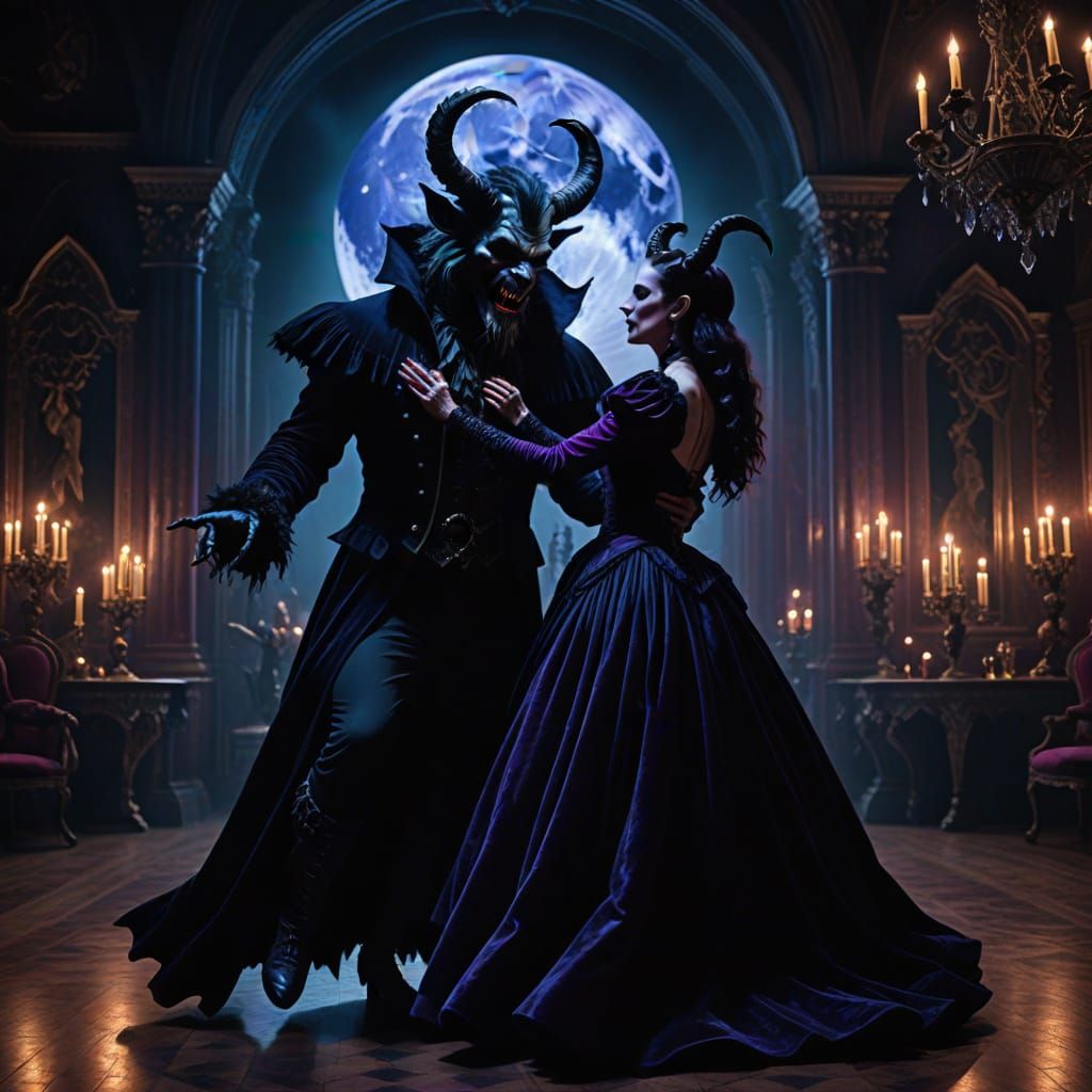 A moonlit dance - Krampus and Vampire Ballroom Dance in Goth...