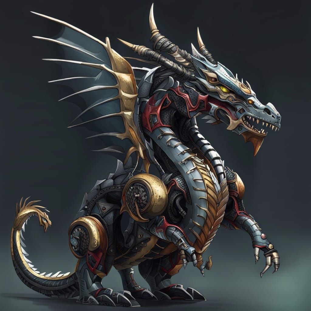 machine dragon - AI Generated Artwork - NightCafe Creator