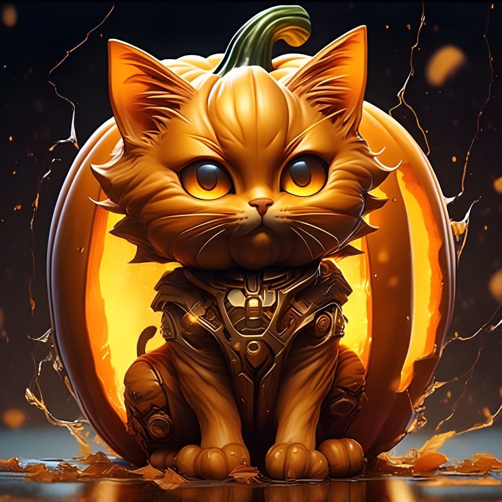 Pumpkin Kitten - AI Generated Artwork - NightCafe Creator