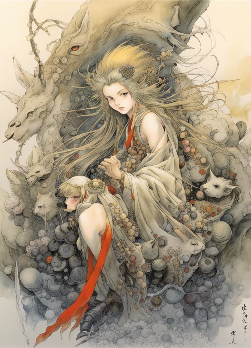 by yoshitaka amano - AI Generated Artwork - NightCafe Creator