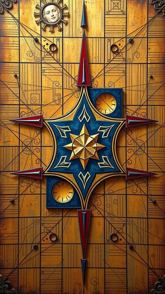 Renaissance Geometry Artwork in Metallic Hues - AI Art