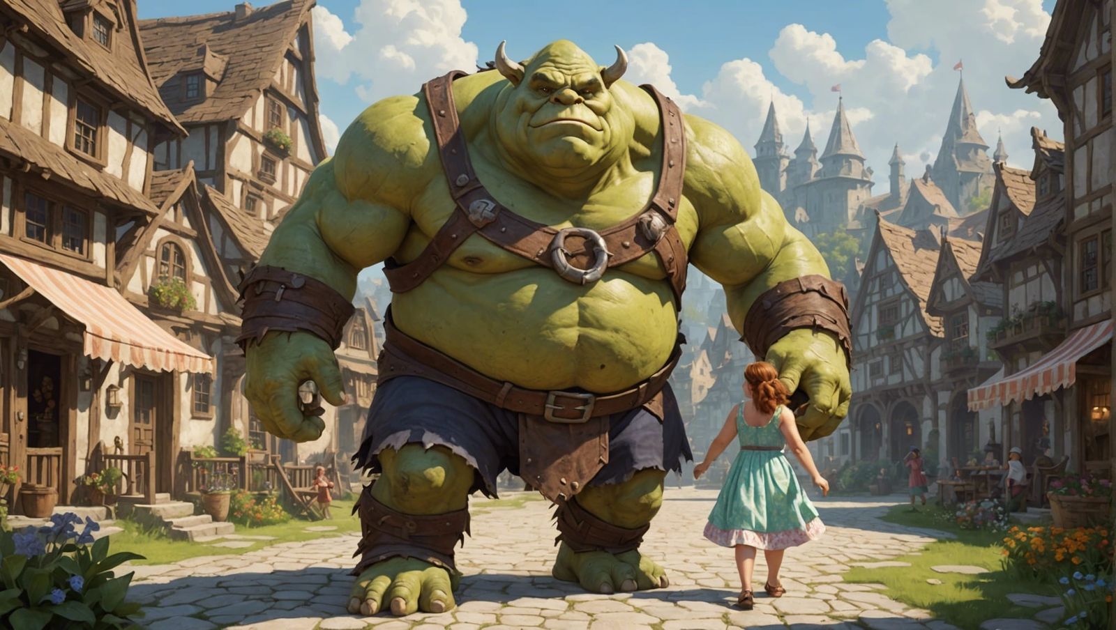 giant ogre wearing a sundress - AI Generated Artwork - NightCafe Creator