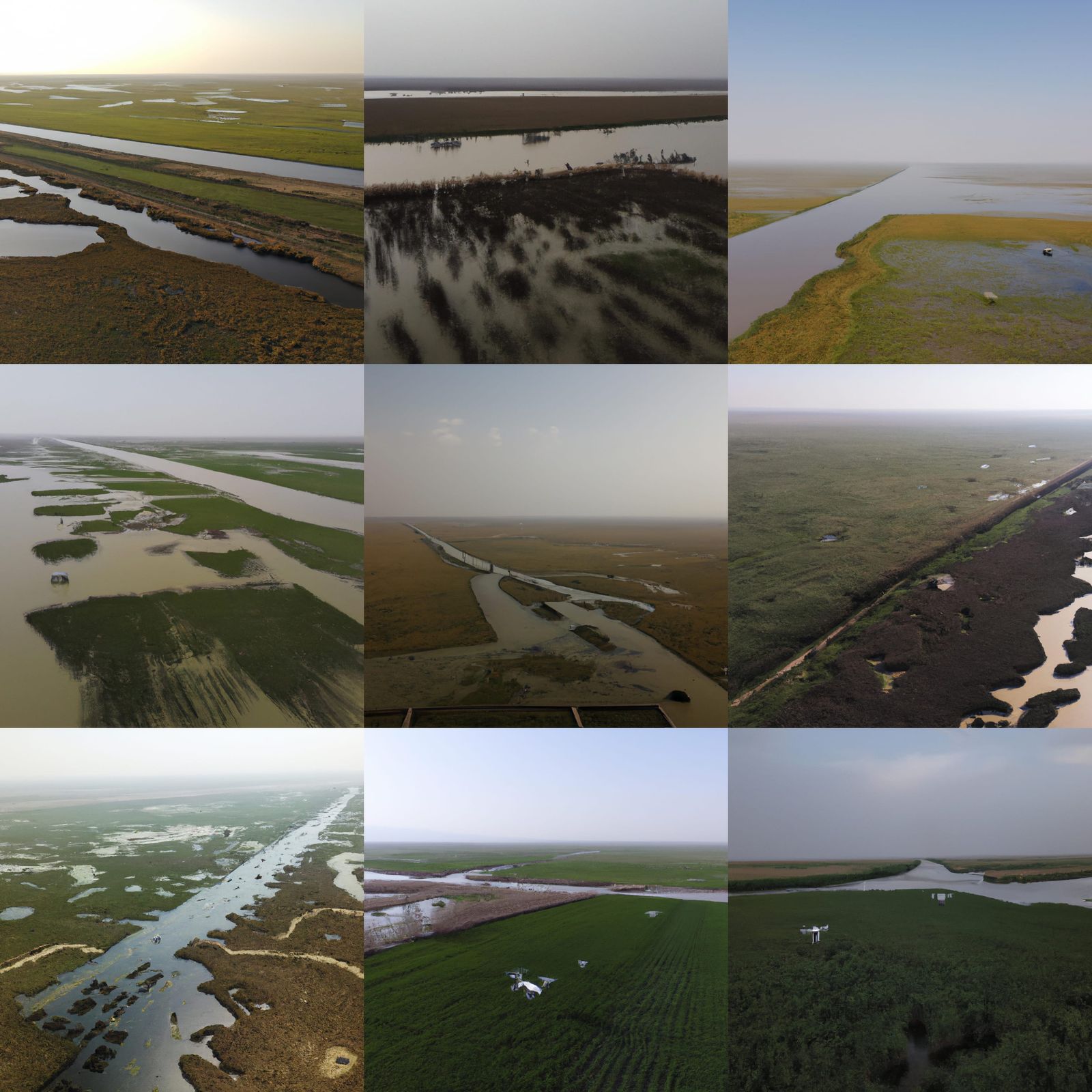 Iraq marshes with drones in the sky - AI Generated Artwork - NightCafe ...