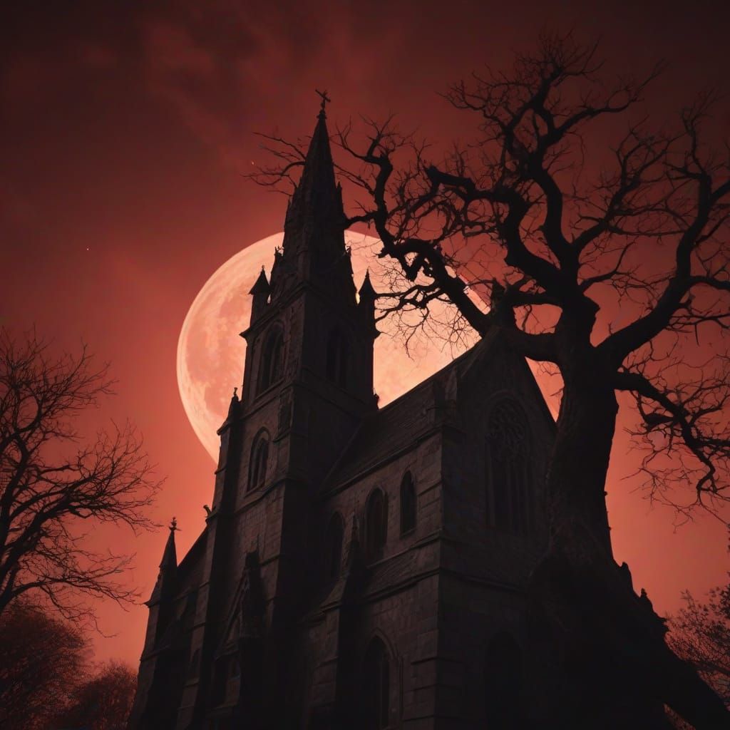 Eerie Church of Moloch in Dark Fantasy Style - AI Art
