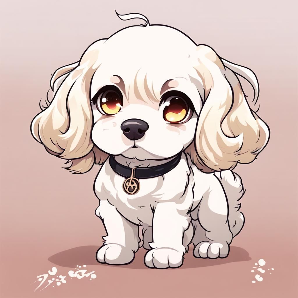 a white cocker spaniel as a Chibi character - AI Generated Artwork ...