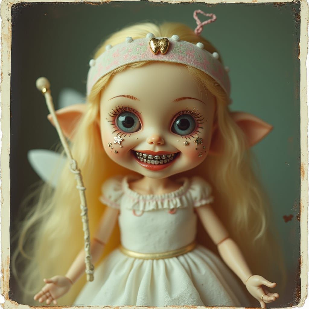 Vintage-Inspired Tooth Fairy Doll with Unsettling ... - AI Art