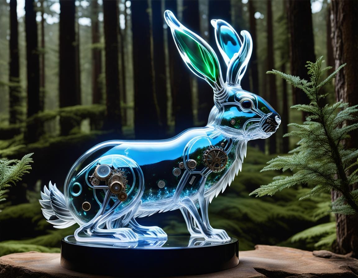 steampunk "jackalope hare" mechanical rabbit by [Hajime Sorayama ...
