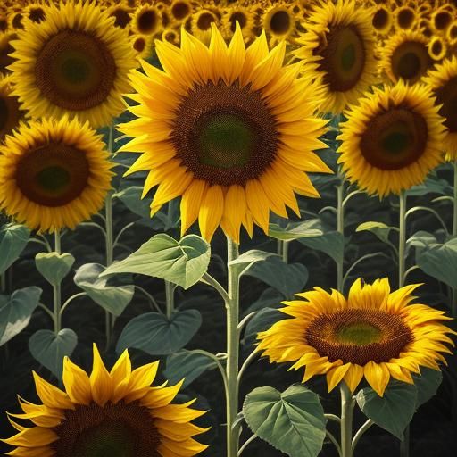 field of sunflowers 03 - AI Generated Artwork - NightCafe Creator
