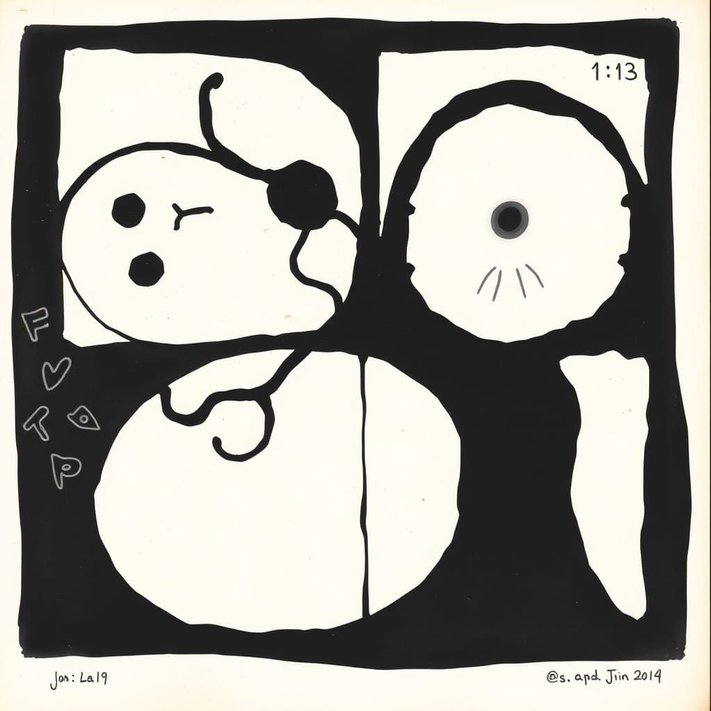 Abstract Cubist Ink Blot Test in Euclidean Style - AI Art