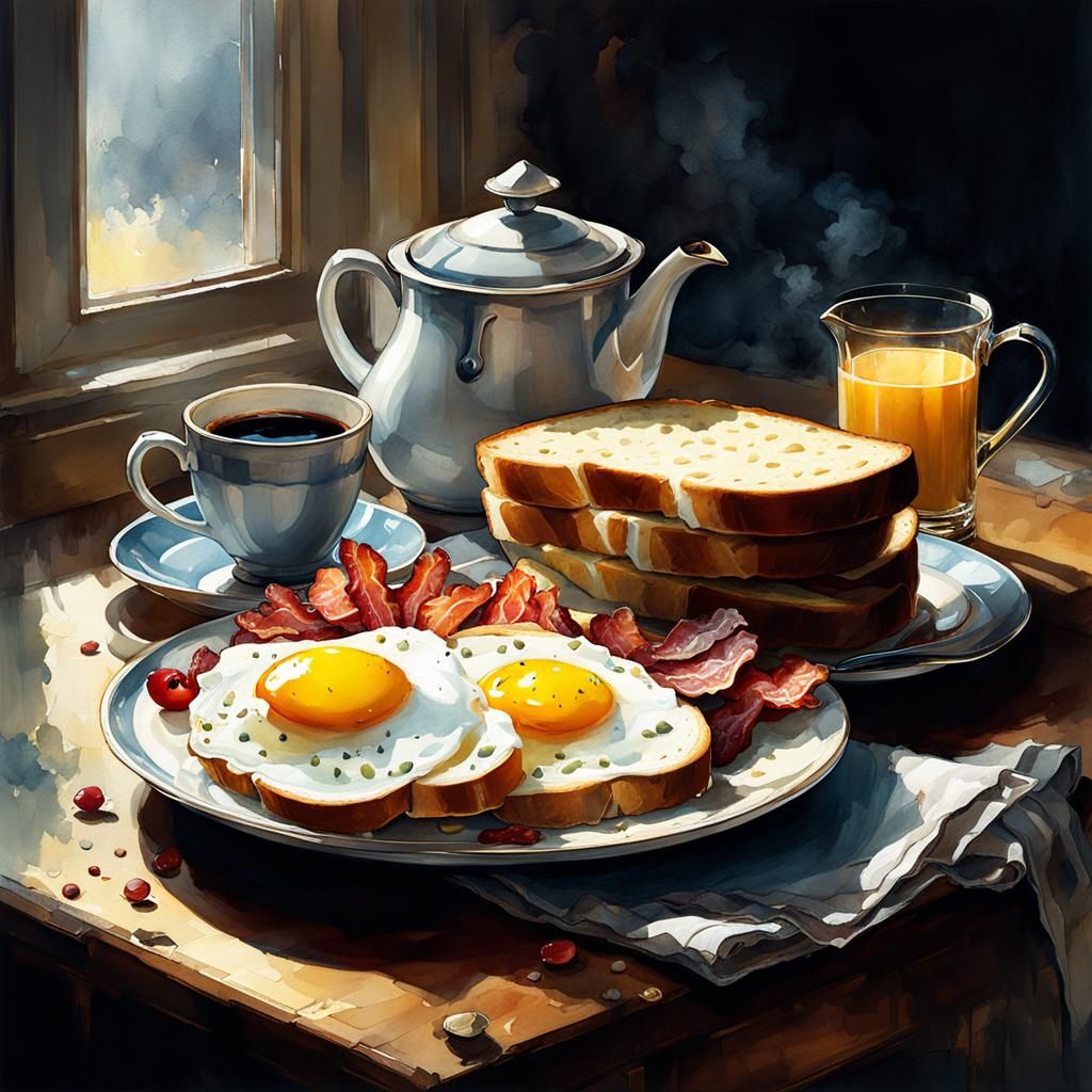 English breakfast - AI Generated Artwork - NightCafe Creator