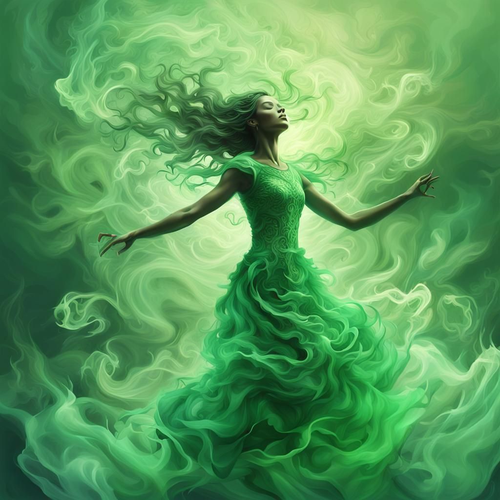 Green dancer - AI Generated Artwork - NightCafe Creator