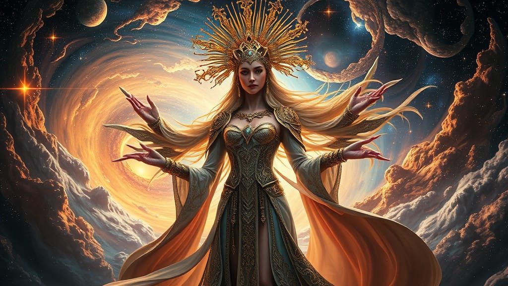 Supernova Goddess: Queen of Nebulas and Neutrinos - AI Art
