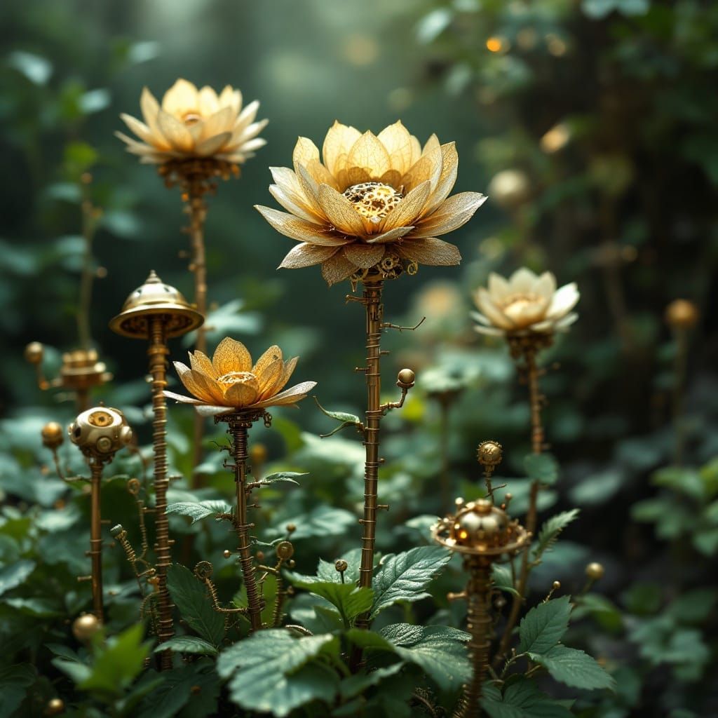Mechanical Flowers - Mechanical Flowers in Whimsical Fantasy...