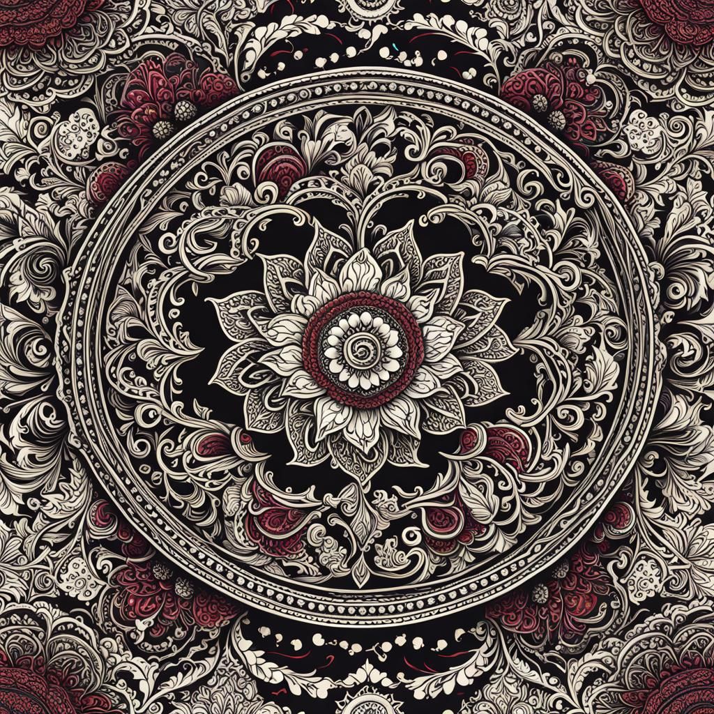 Random Word Mandala - AI Generated Artwork - NightCafe Creator