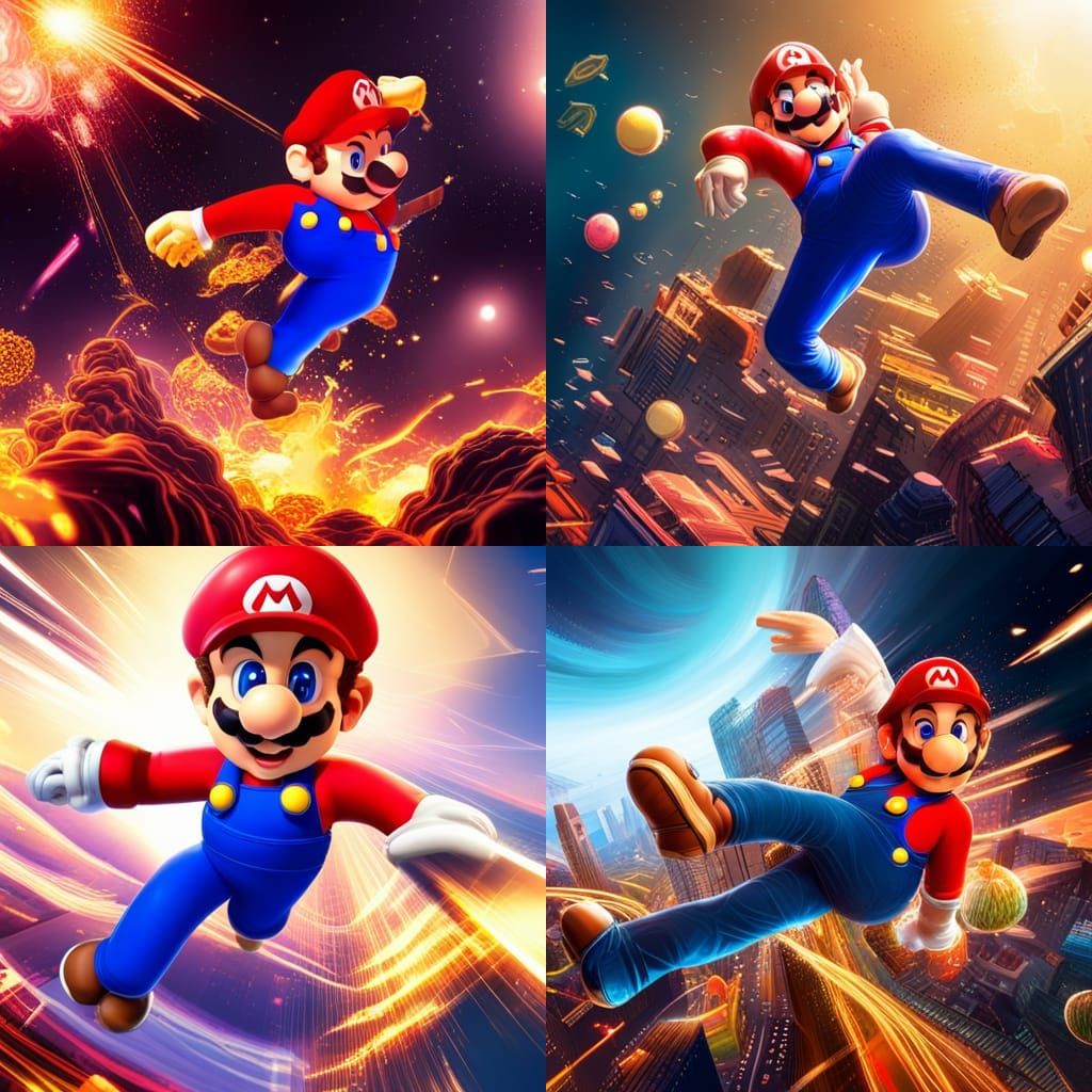 Super Mario in the multiverse, HD, 8k resolution, realistic - AI ...