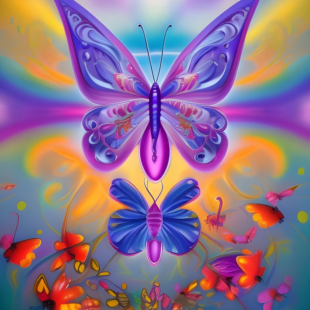 Beautiful colorful butterfly intricate filigree designs hypermodernism ...