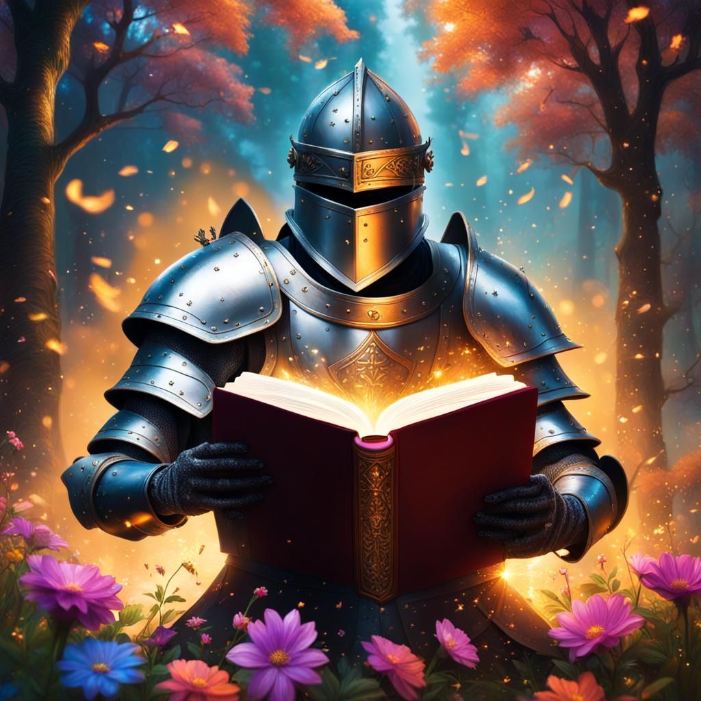 Knight Reading a Book - AI Generated Artwork - NightCafe Creator
