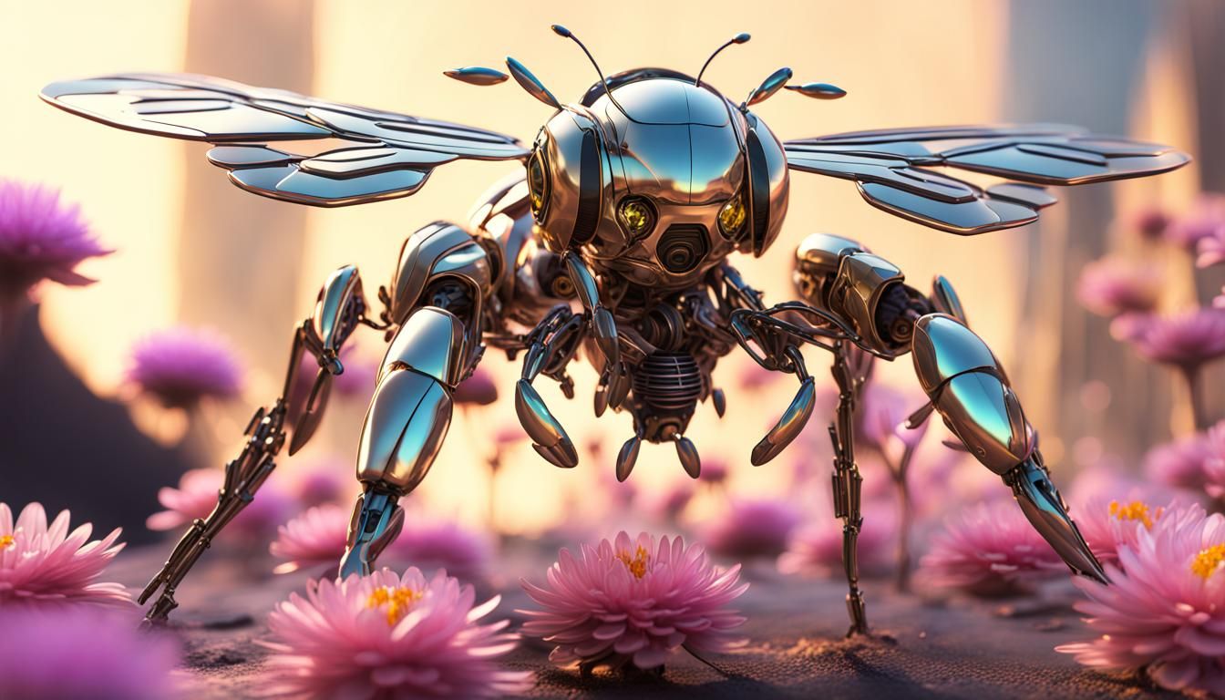 Robotic Bee - AI Generated Artwork - NightCafe Creator