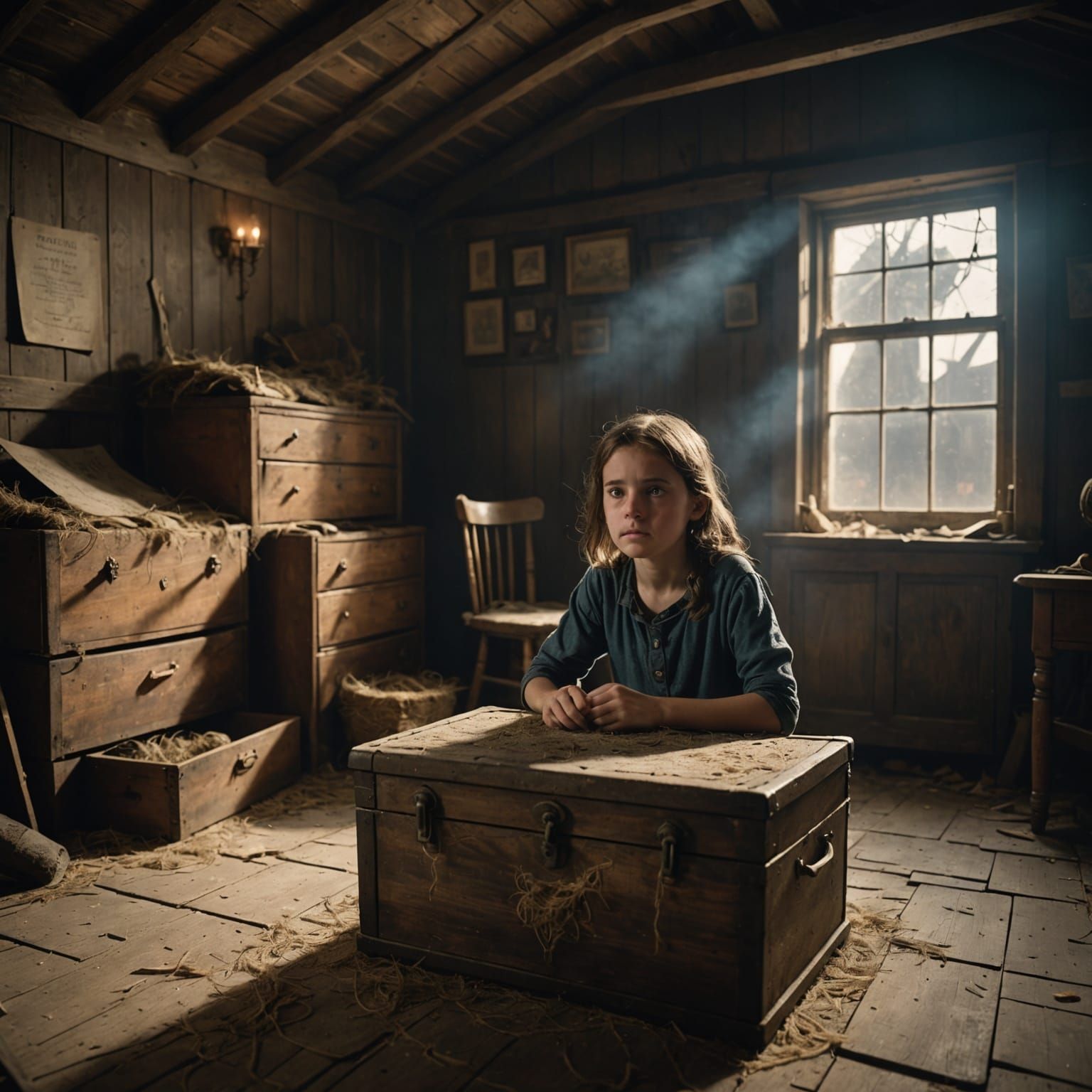 Mysterious Attic Discovery in Cinematic Style - AI Art