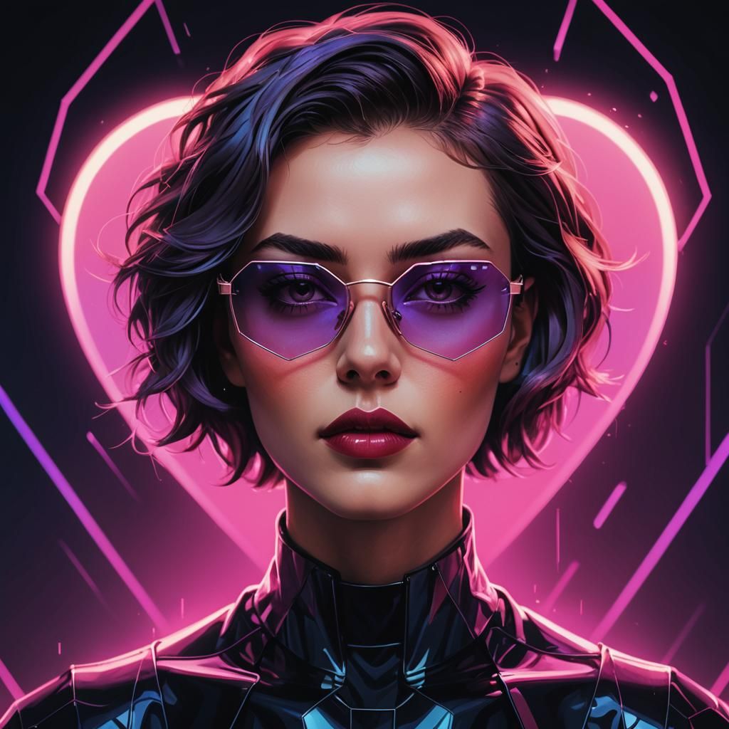 Synthwave Portrait - AI Generated Artwork - NightCafe Creator
