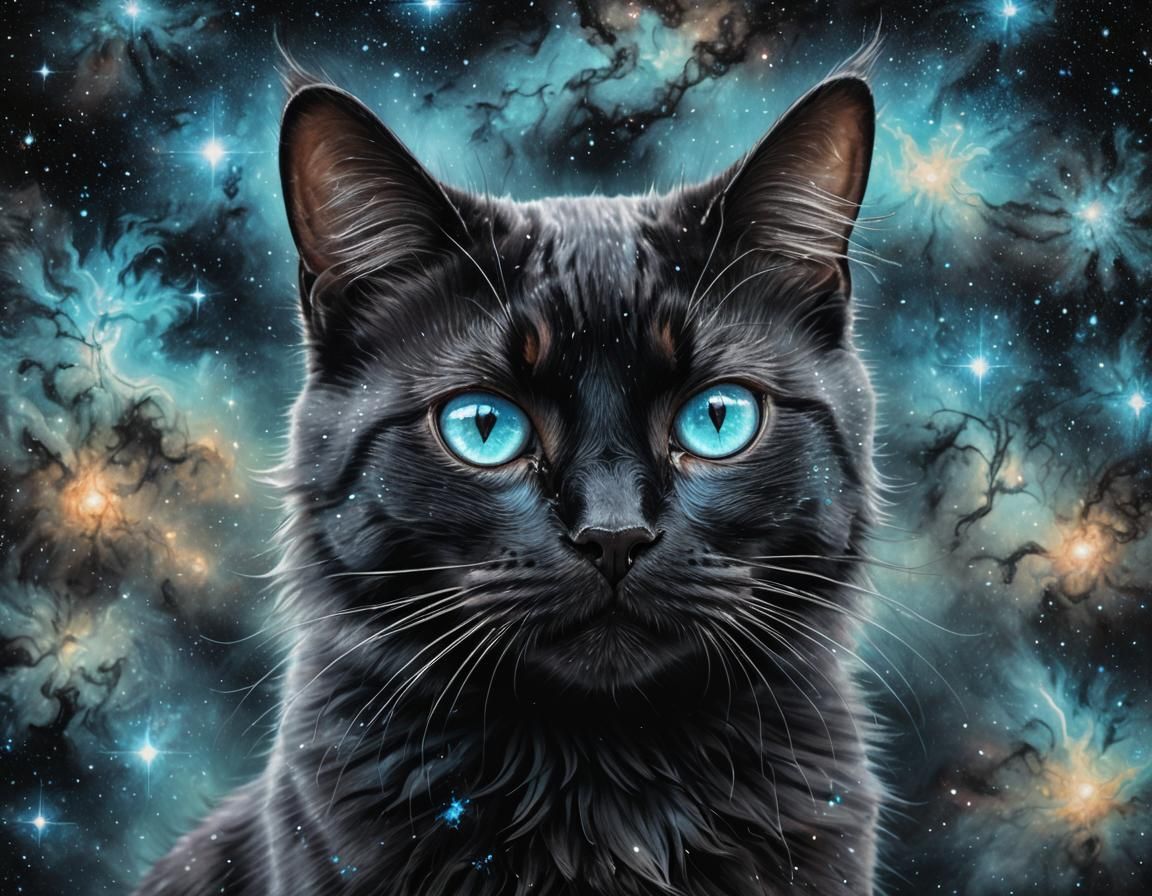 Cat Contemplating the Universe - AI Generated Artwork - NightCafe Creator