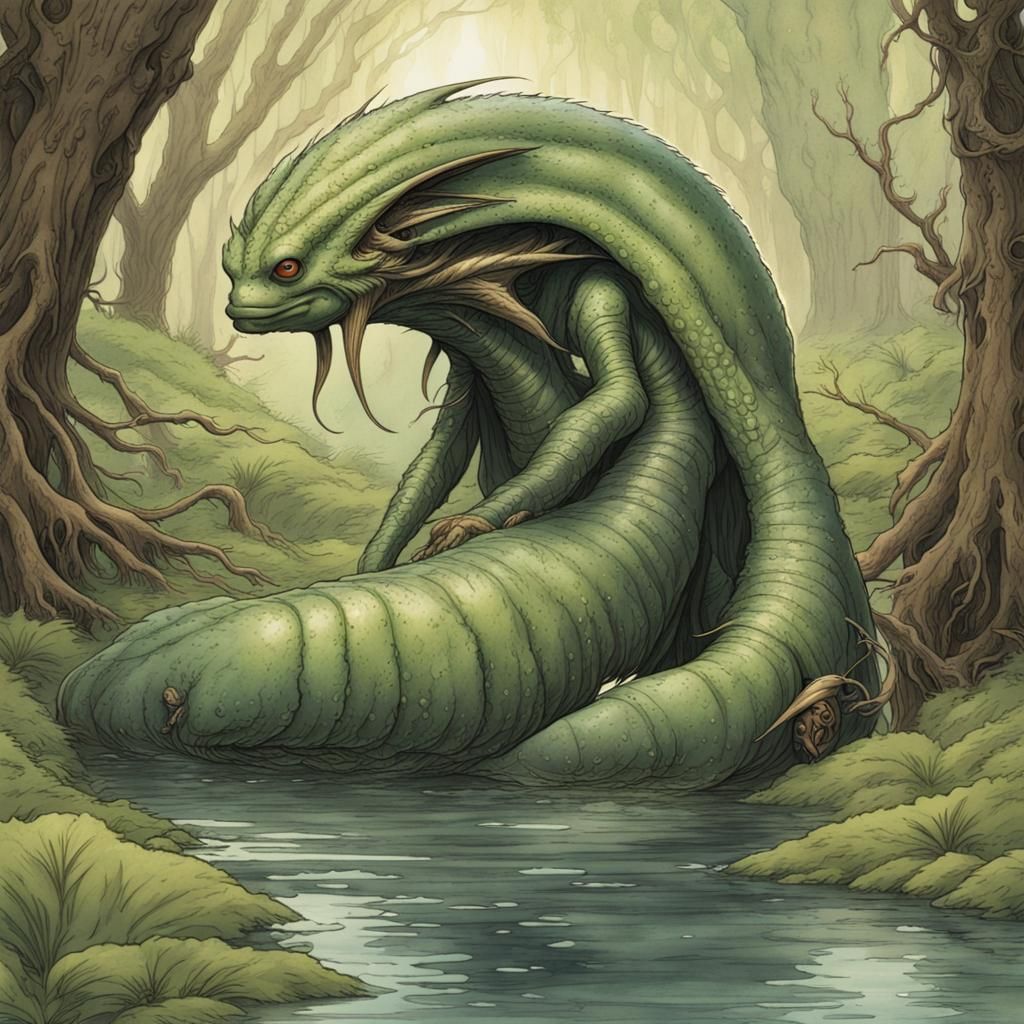 Swamp Grub Creature - AI Generated Artwork - NightCafe Creator