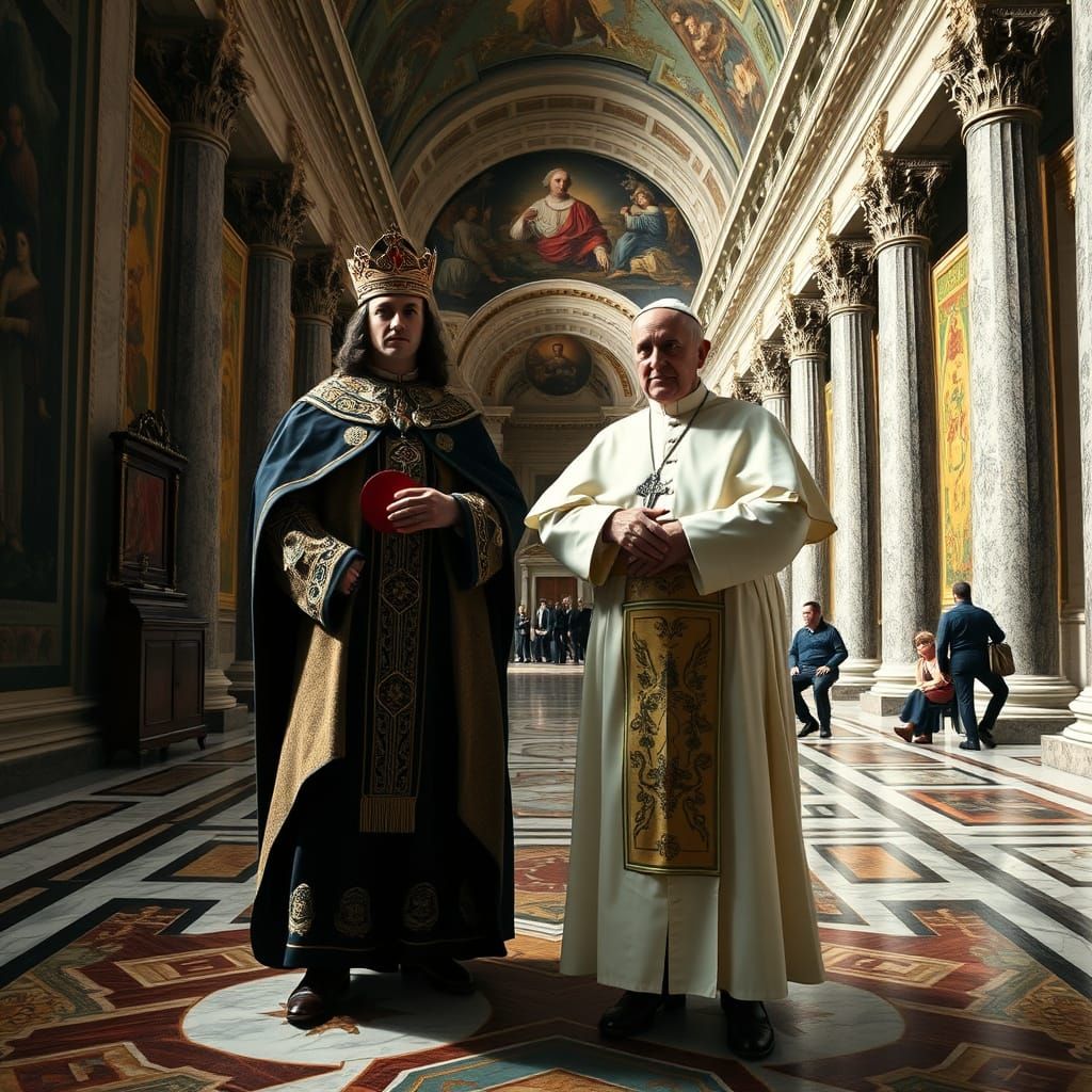 king charles iii and pope francis together in vatican