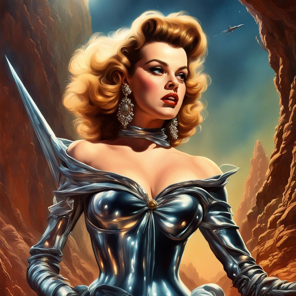 Judy Garland as Barbarella - AI Generated Artwork - NightCafe Creator