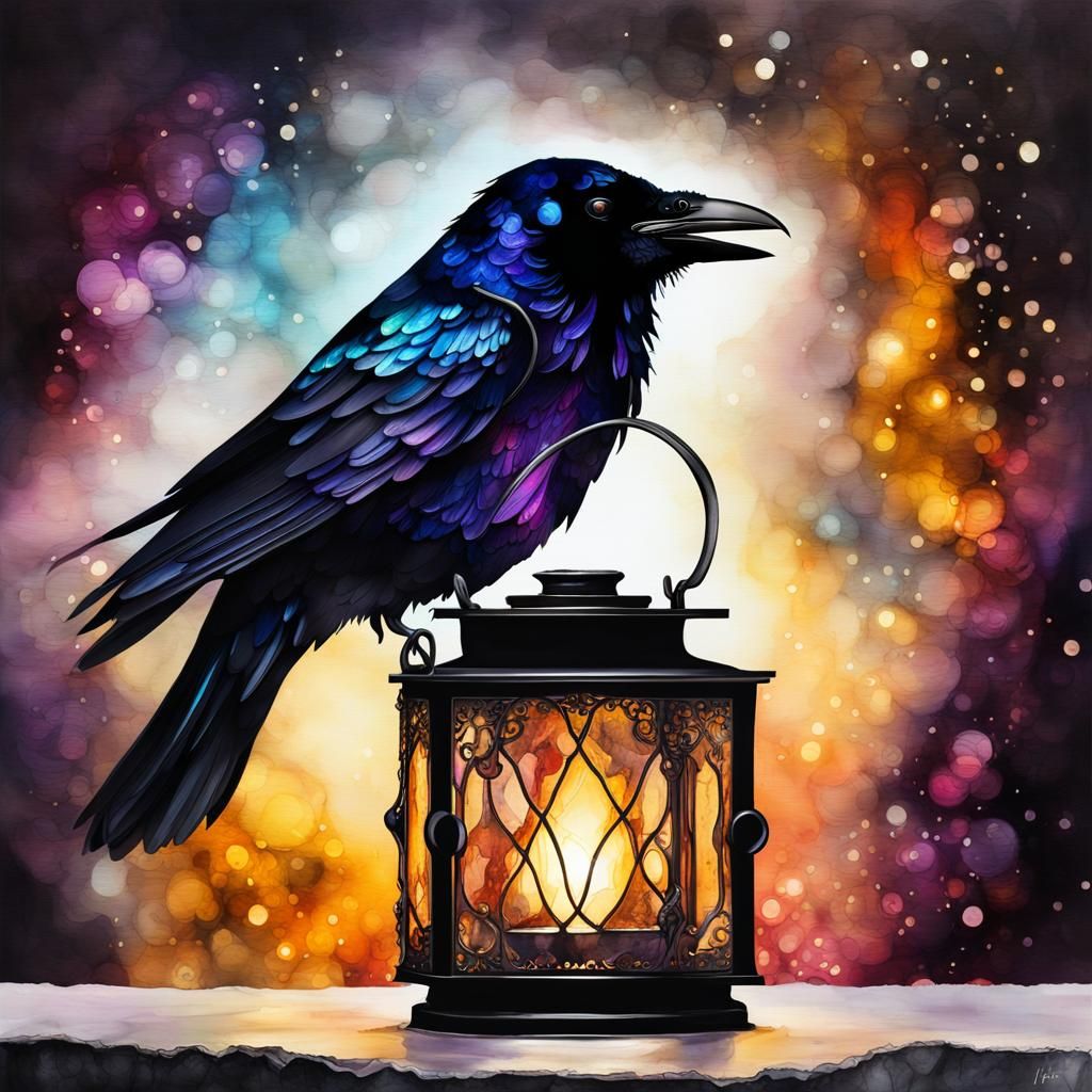 Raven magic lantern - AI Generated Artwork - NightCafe Creator