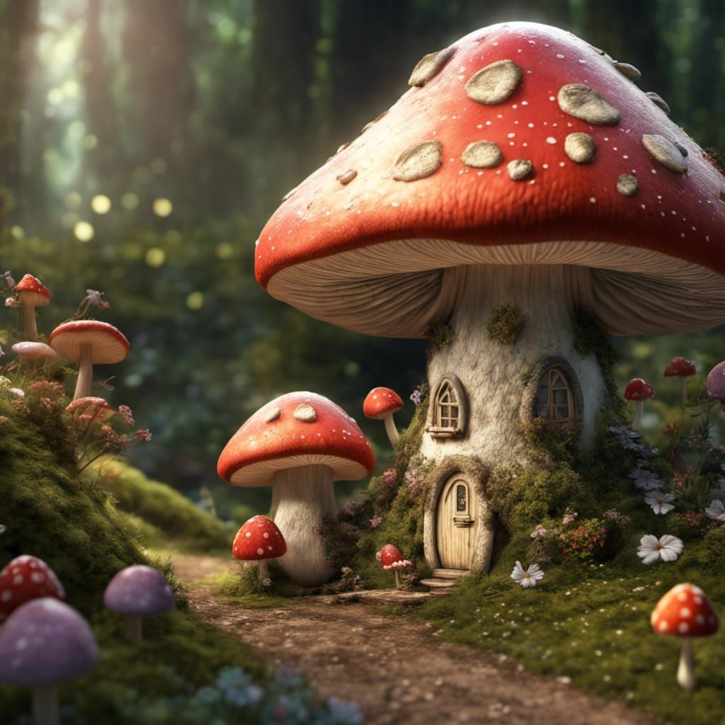 Toadstool home - AI Generated Artwork - NightCafe Creator