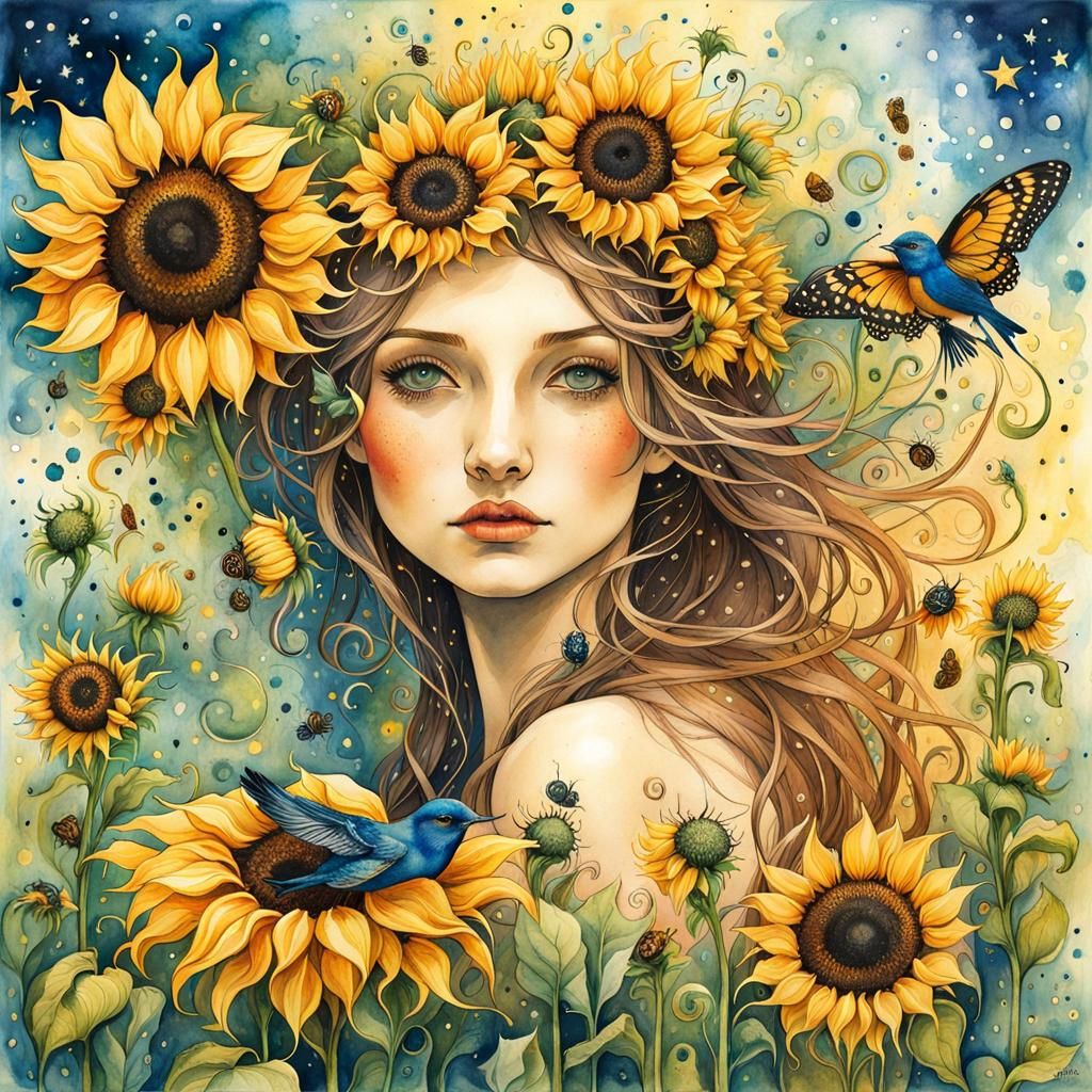 The magic of sunflowers - AI Generated Artwork - NightCafe Creator