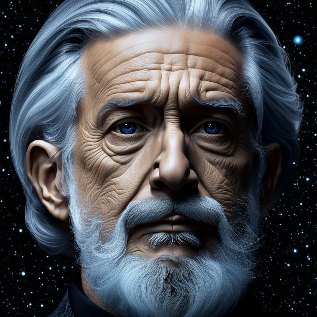 the face of a very old wise disembodied man in the distance :: planet ...